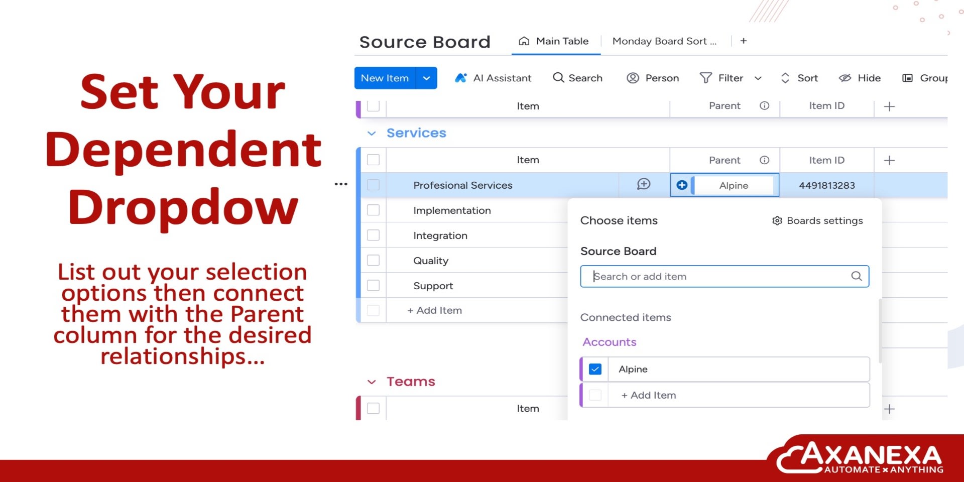Dependent Dropdown • apps for monday.com